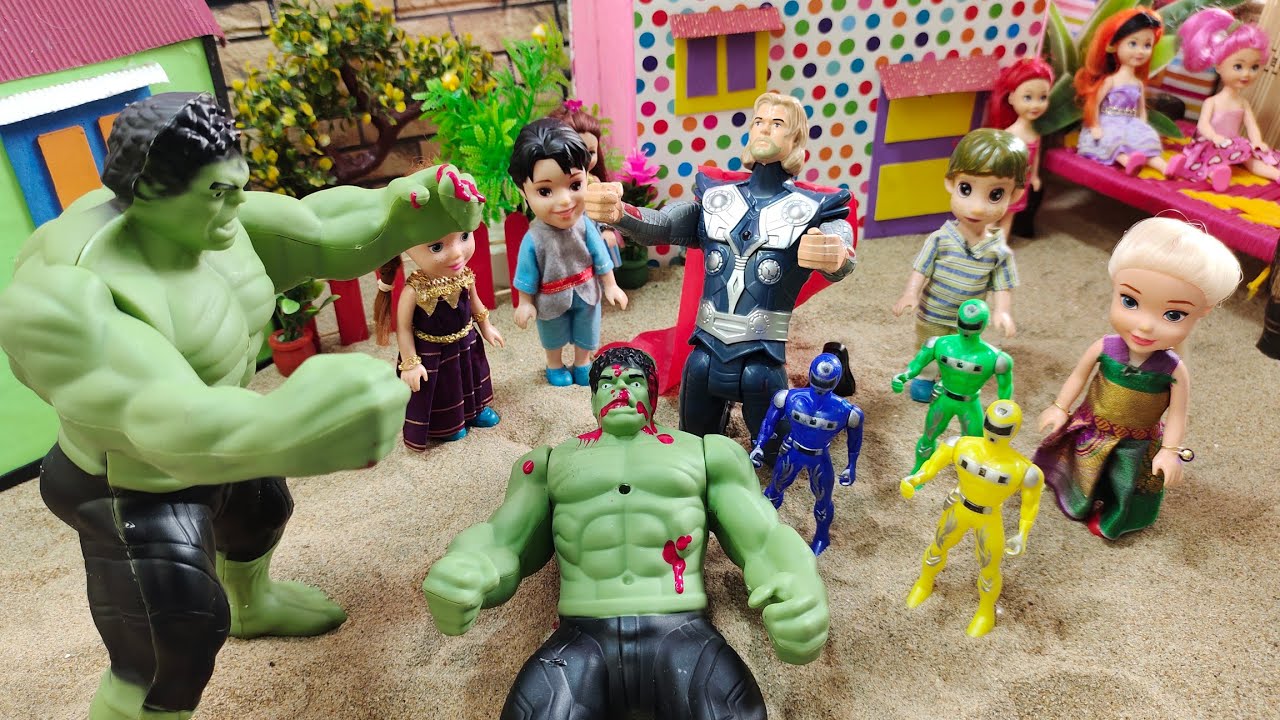 Hulk VS Thor fight in Barbie show Barbie Mini cooking - YouTube