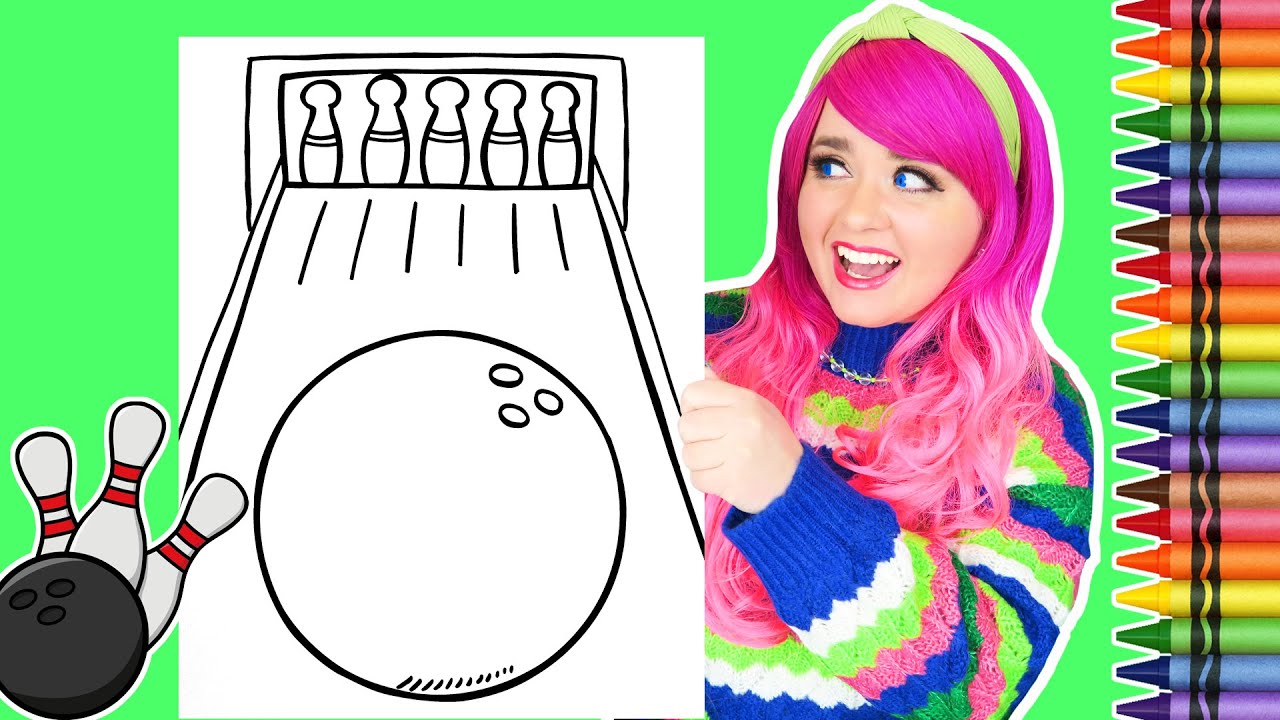 Coloring a Bowling Ball & Bowling Pins Coloring Page | Crayola Crayons ...