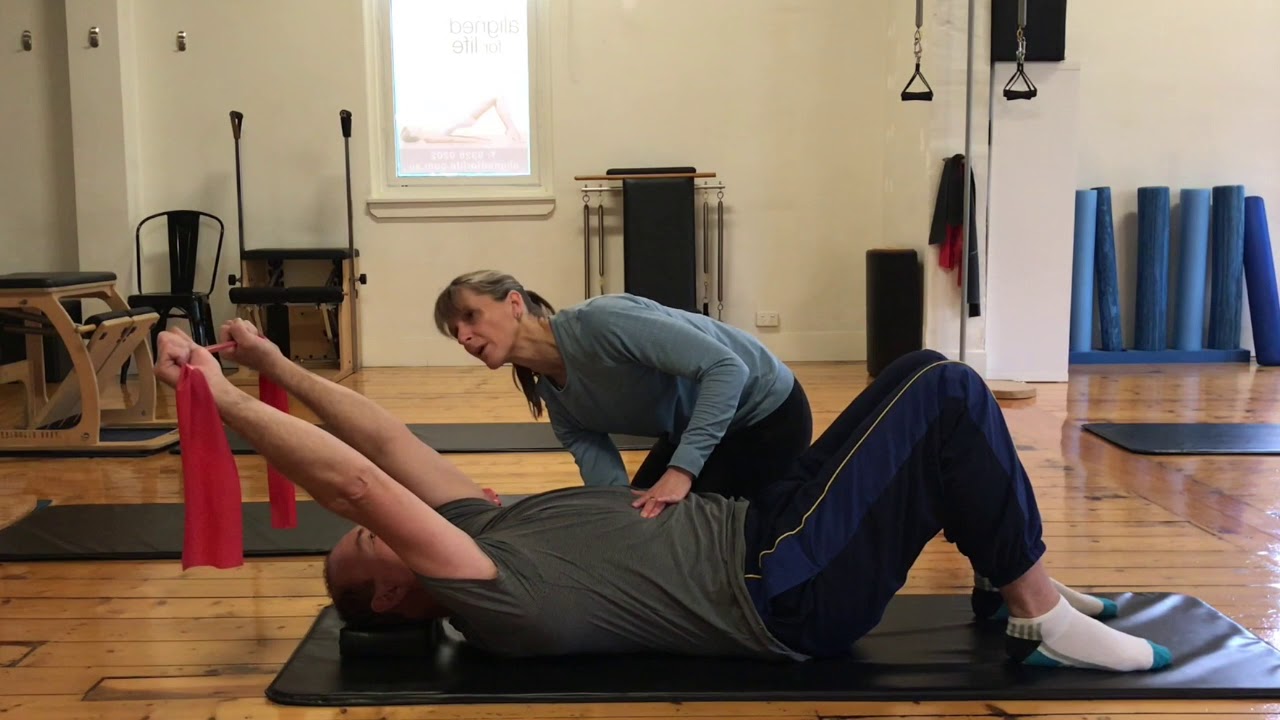 Supine Pole with Theraband - YouTube