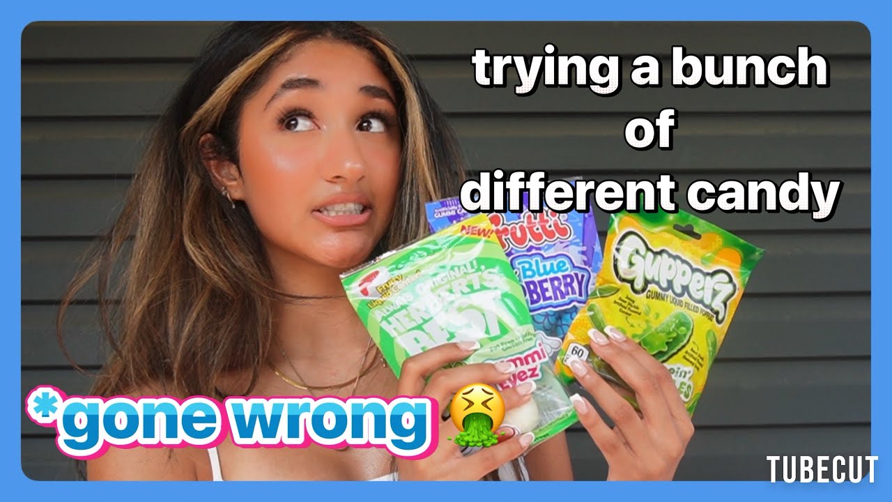 TRYING A BUNCH OF DIFFERENT CANDY *gone wrong - YouTube