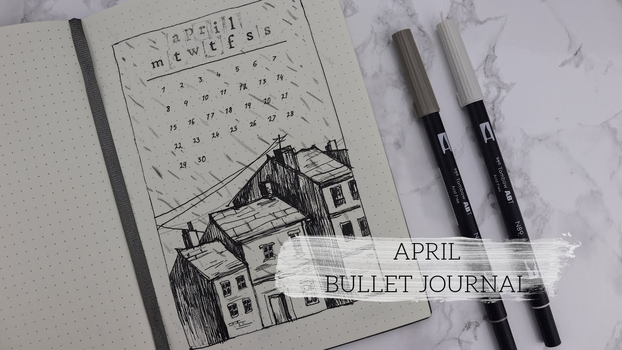 April Bullet Journal | PLAN WITH ME | April showers - YouTube
