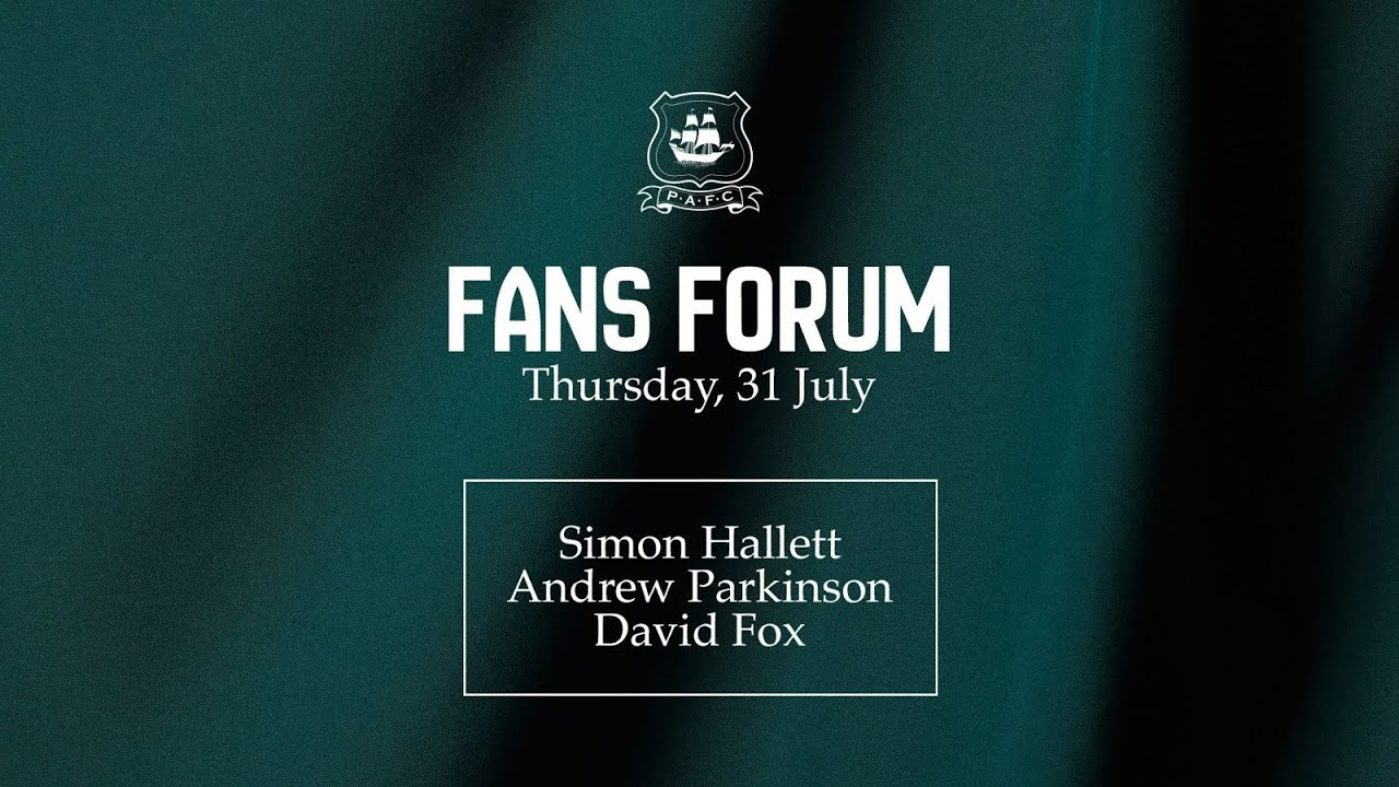 Plymouth Argyle Fans Forum Live Stream - Thursday 31st July - Full ...