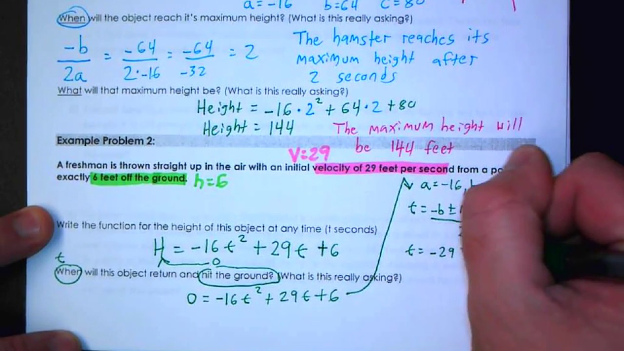 Solve projectile motion application problems, Video #1 - YouTube