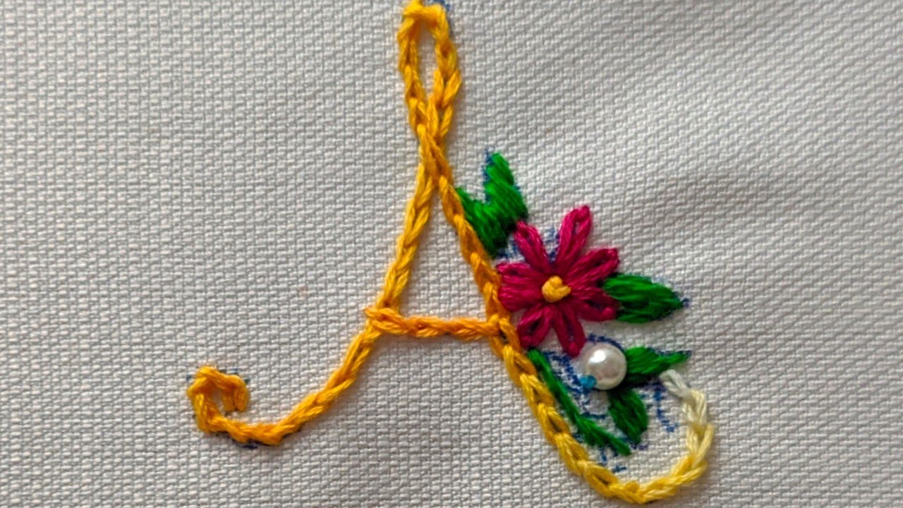 Hand Embroidery :A Delicate & Easy monogram/simple embroidery A design ...