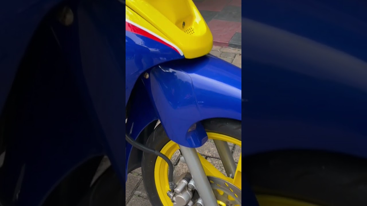 Satria LUMBA biru kuning restorasi . - YouTube