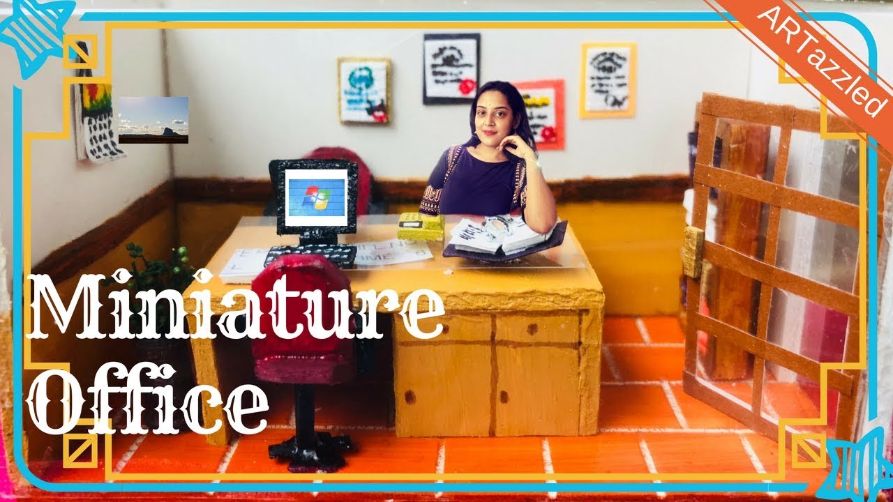 How to make a Miniature Office (Gift idea for your office friend ...