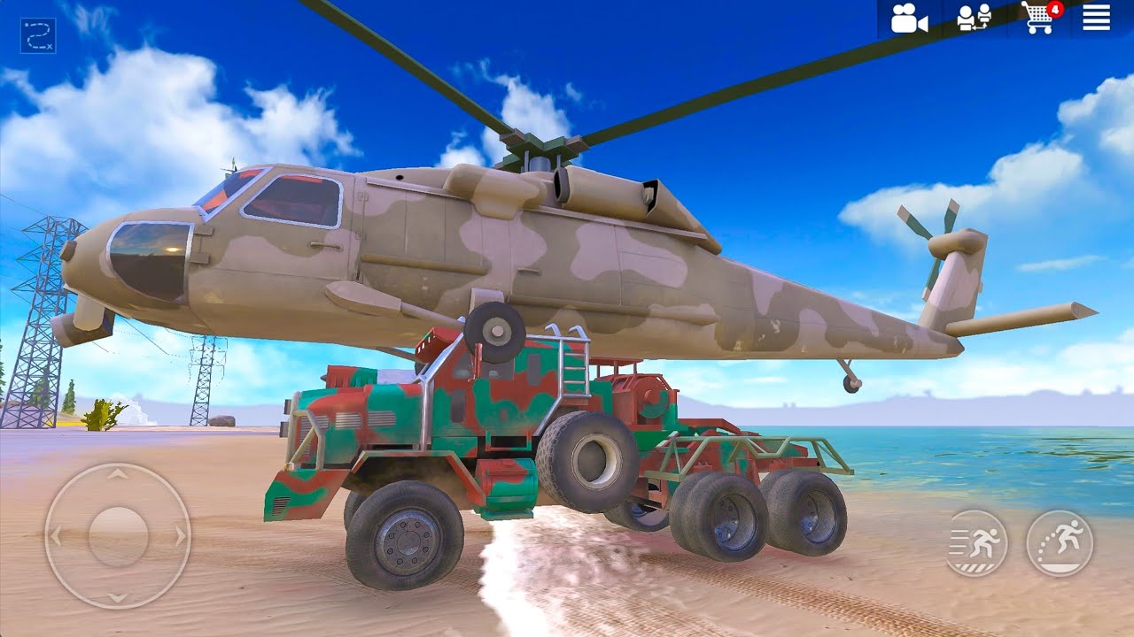 6x6 Monster Truck US Army Helicopter and Airplane Flying Pilot ...