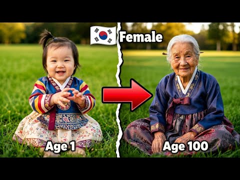 Korean Girl Ages From 0 to 100 Years 😳 | The Entire Human Life Cycle in One Video