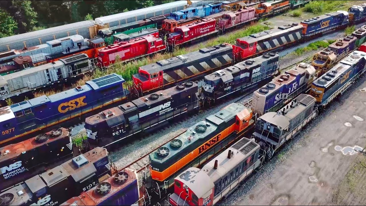 Locomotive Graveyard - Lordstown, OH (Drone Video) - YouTube