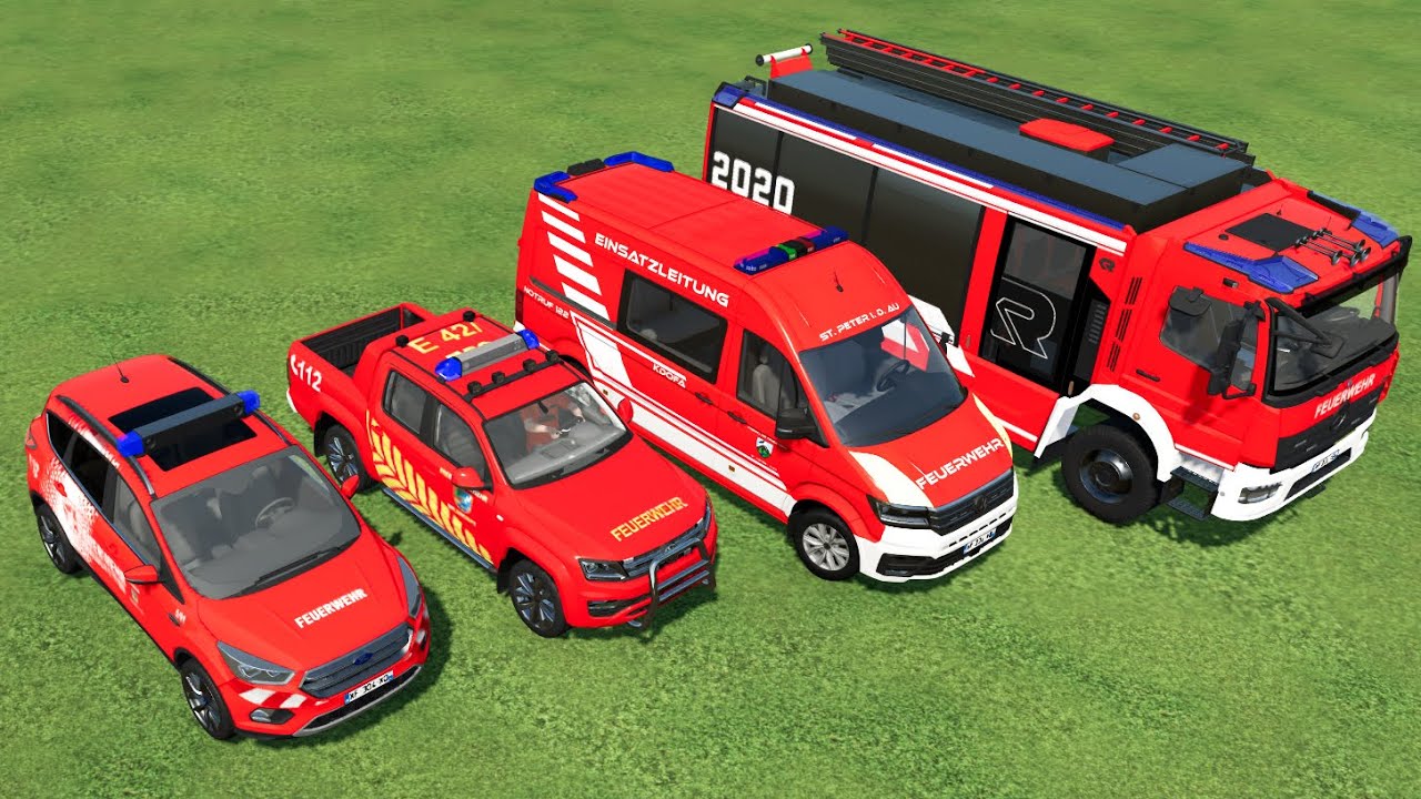 FIRE TRUCK COLORS | EXTREME PARKOUR ALL FIRE FIGHTER TRUCK & CARS ...