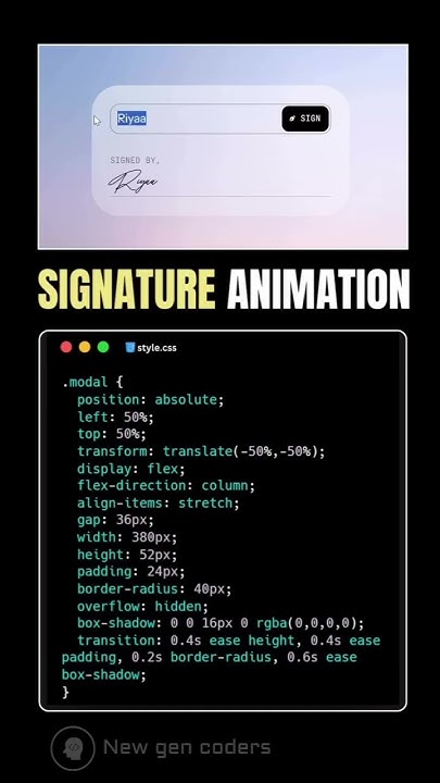 Signature Animation with the help of basic CSS #coding #codingmastery #codingskills - YouTube