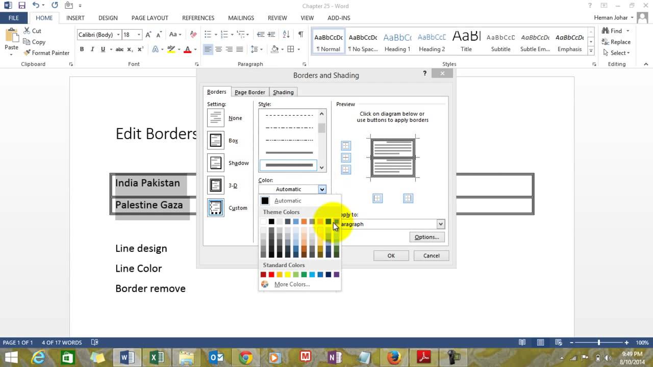 Learn How To Edit Border In MS Word Hindi YouTube Learn How To Edit Border In MS Word Hindi YouTube