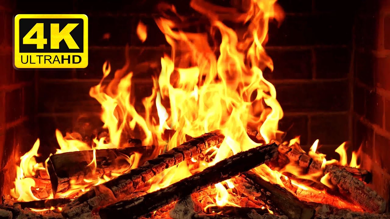 🔥 Cozy Fireplace with Beautiful Burning Logs & Crackling Fire Sounds ...