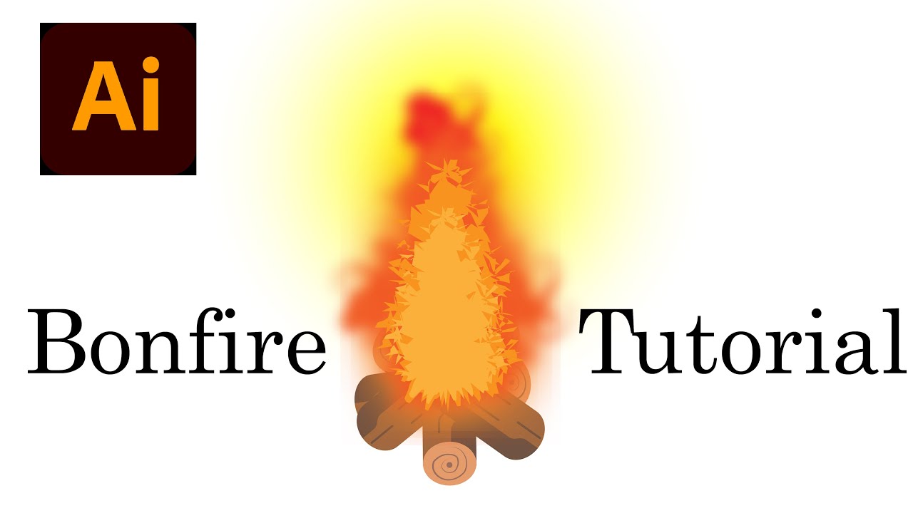 How to draw bonfire in Adobe Illustrator | Campfire in Adobe ...
