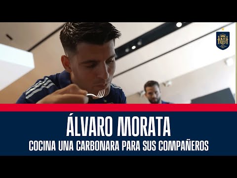 Álvaro Morata cocina para sus compañeros de la Selección una carbonara rica rica | 🔴 SEFUTBOL