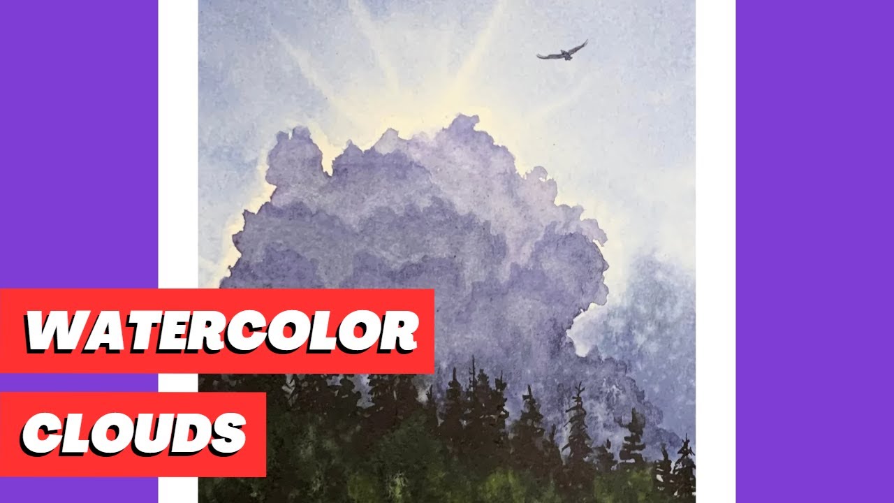 How to paint backlit clouds with watercolor - YouTube