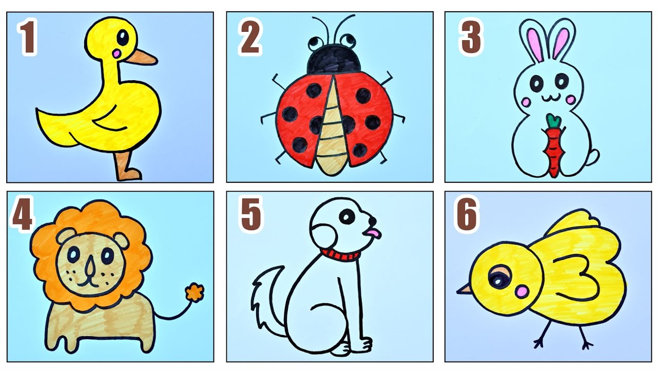 How to draw with Digits | Incredible easy drawing ideas for kids - YouTube