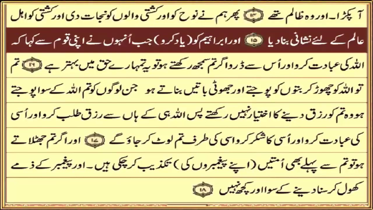 29. Surah Al Ankabut - Quran Translation Tarjuma in Urdu Only - Islam ...