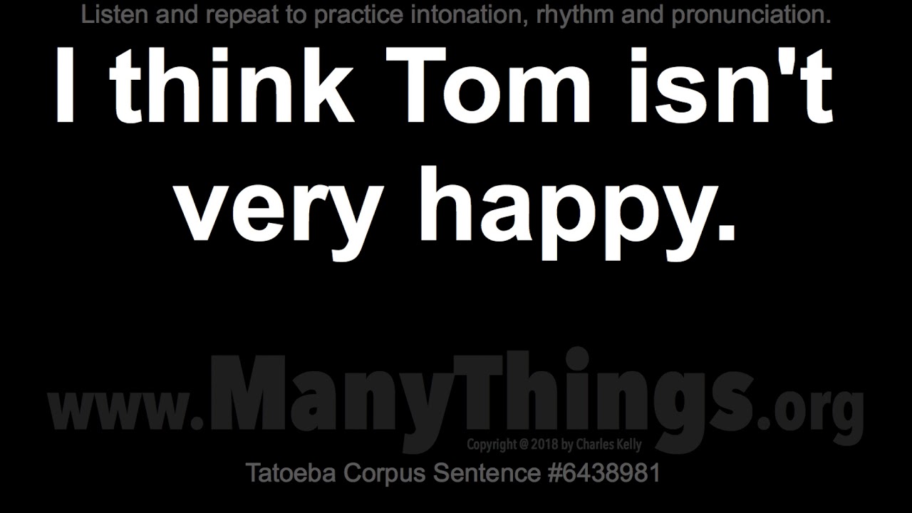 Tom Sentences - 2018 #405 - 50 English Sentences with "Happy" - YouTube