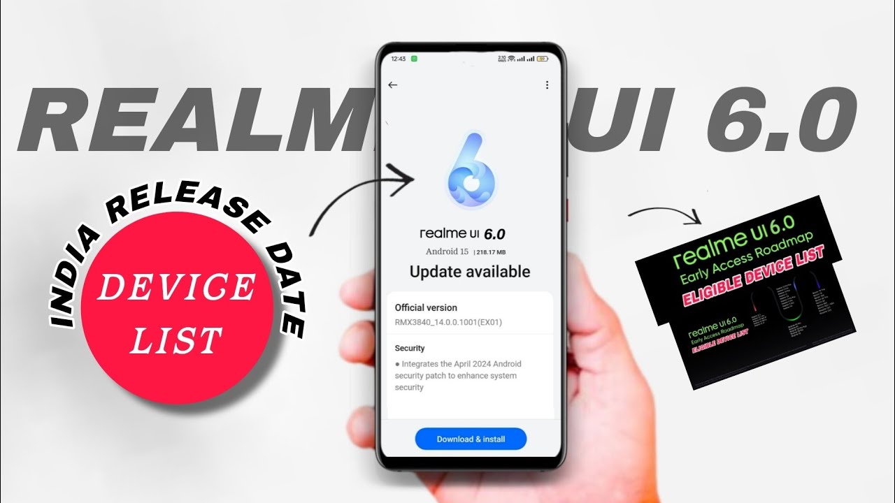 Realme UI 6.0 Supported Device List & India release Date | Realme UI 6.0 New Features ⚡⚡ - YouTube