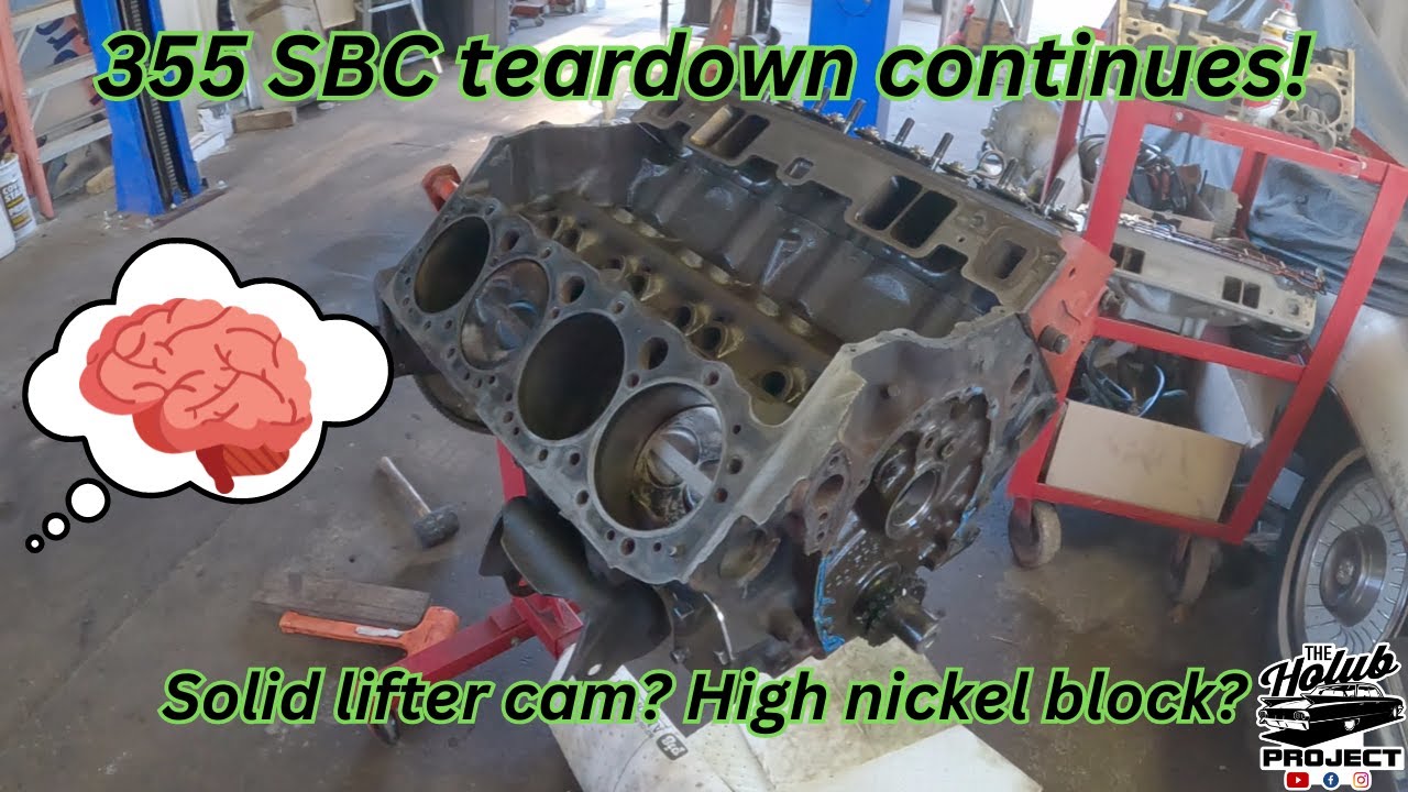 355 SBC tear down continued! What Cam do we have? High nickel block ...