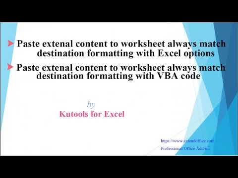 Paste External Content To Excel Always Match Destination Formatting - YouTube