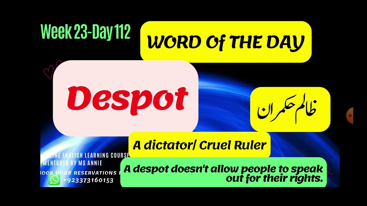Despot |Word of the Day in English| Day 111 | English Vocabulary - YouTube