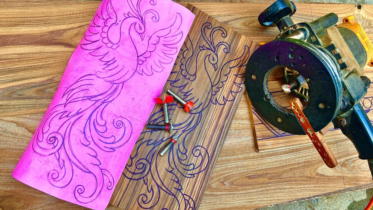 Beautiful wood carving bird design work by PVJ wood carving - YouTube