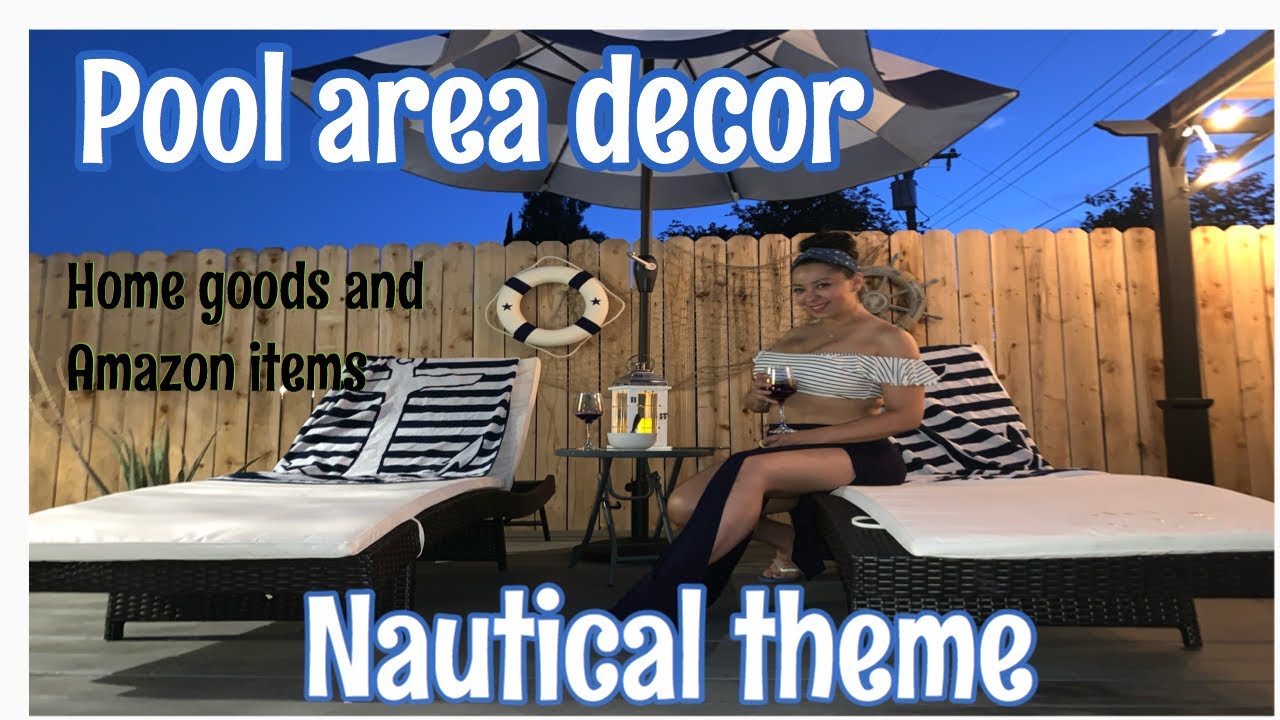 How to decorate poolside | decor from Amazon | Homegoods items - YouTube
