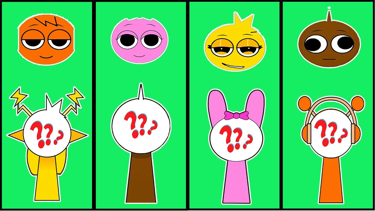 Sprunki Face Match Challenge 🎭⚡ Pinki, Yellow Spark, Bunny & DJ Sprunki ...