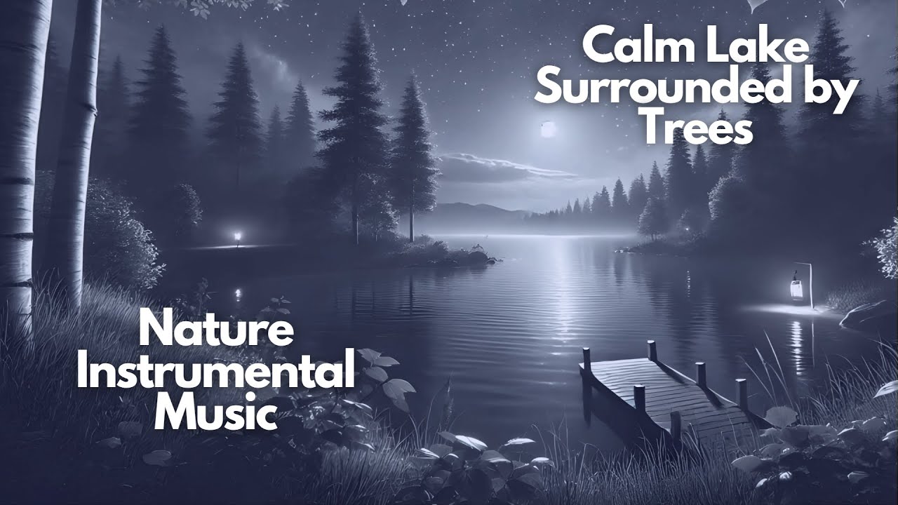 Instrumental Music for Sleeping | a Calm Lake Surrounded by Trees - YouTube