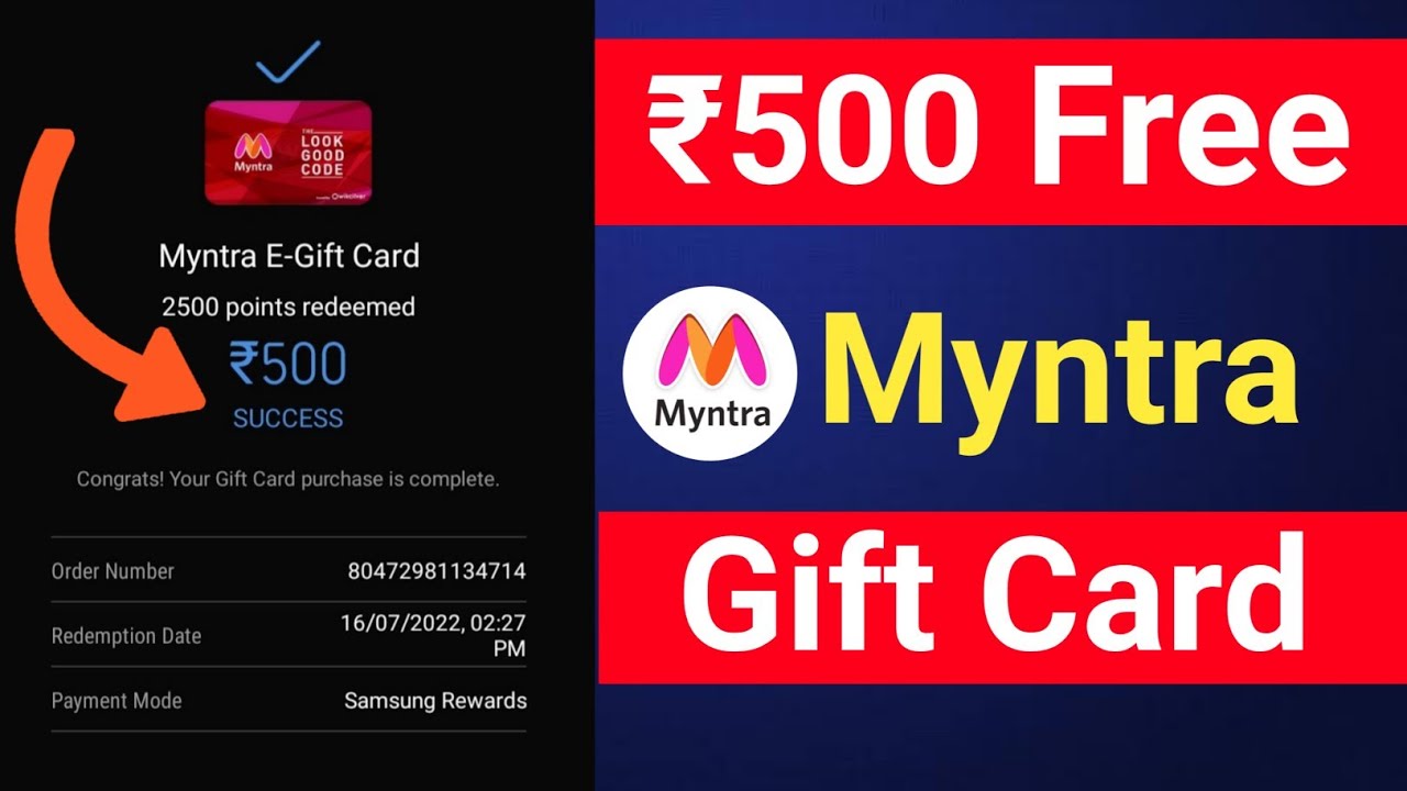 ₹500 Free Myntra Gift Card Kaise Le Samsung Pay Mini App Se | Samsung ...