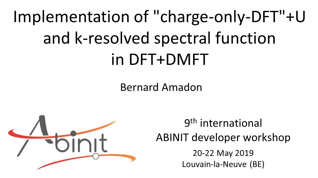 Implementation of "charge-only-DFT"+U and k-resolved spectral function ...