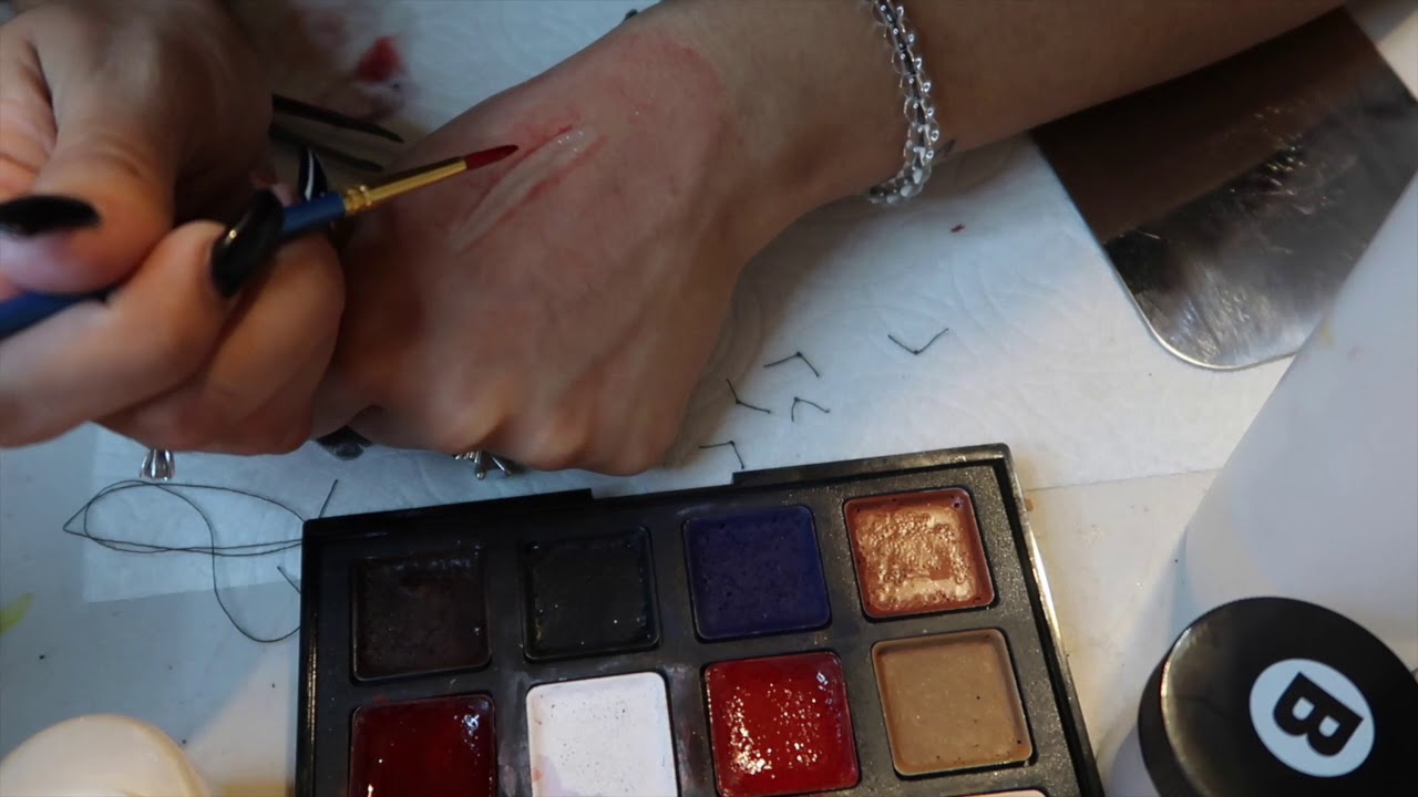 Stitched up injury (SFX Makeup/ Fake injury TRIGGER WARNING) - YouTube