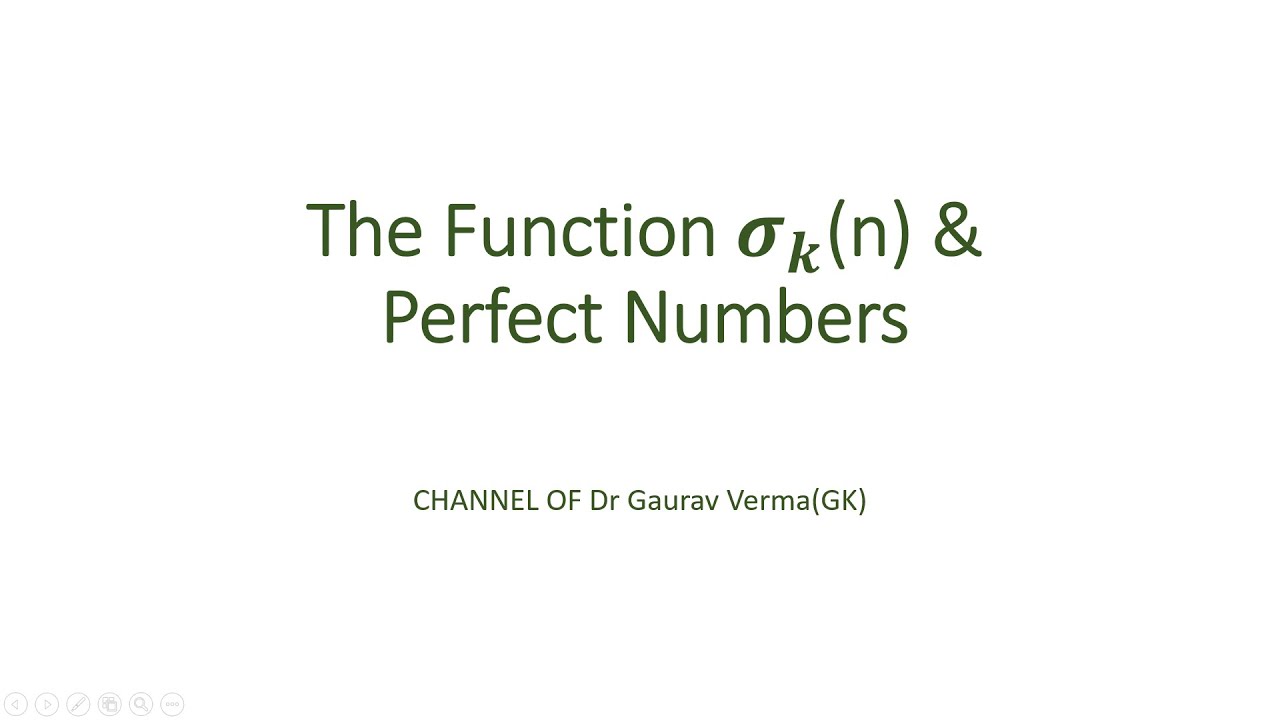 Sigma k Function and Perfect Numbers | Number theory - YouTube