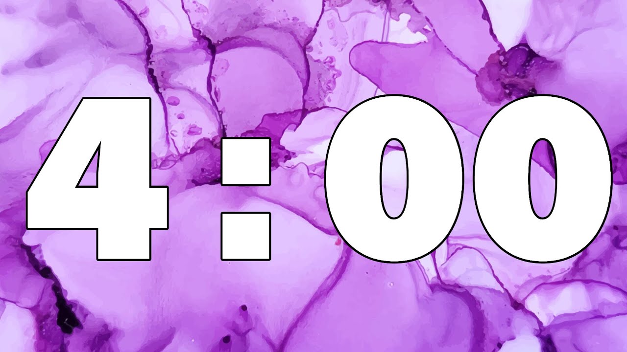 4 Minute Countdown Timer | Purple Background - YouTube