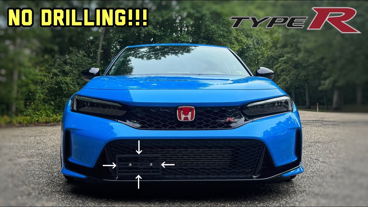 Civic Type R FL5 - No Drill Front License Plate Mount - YouTube