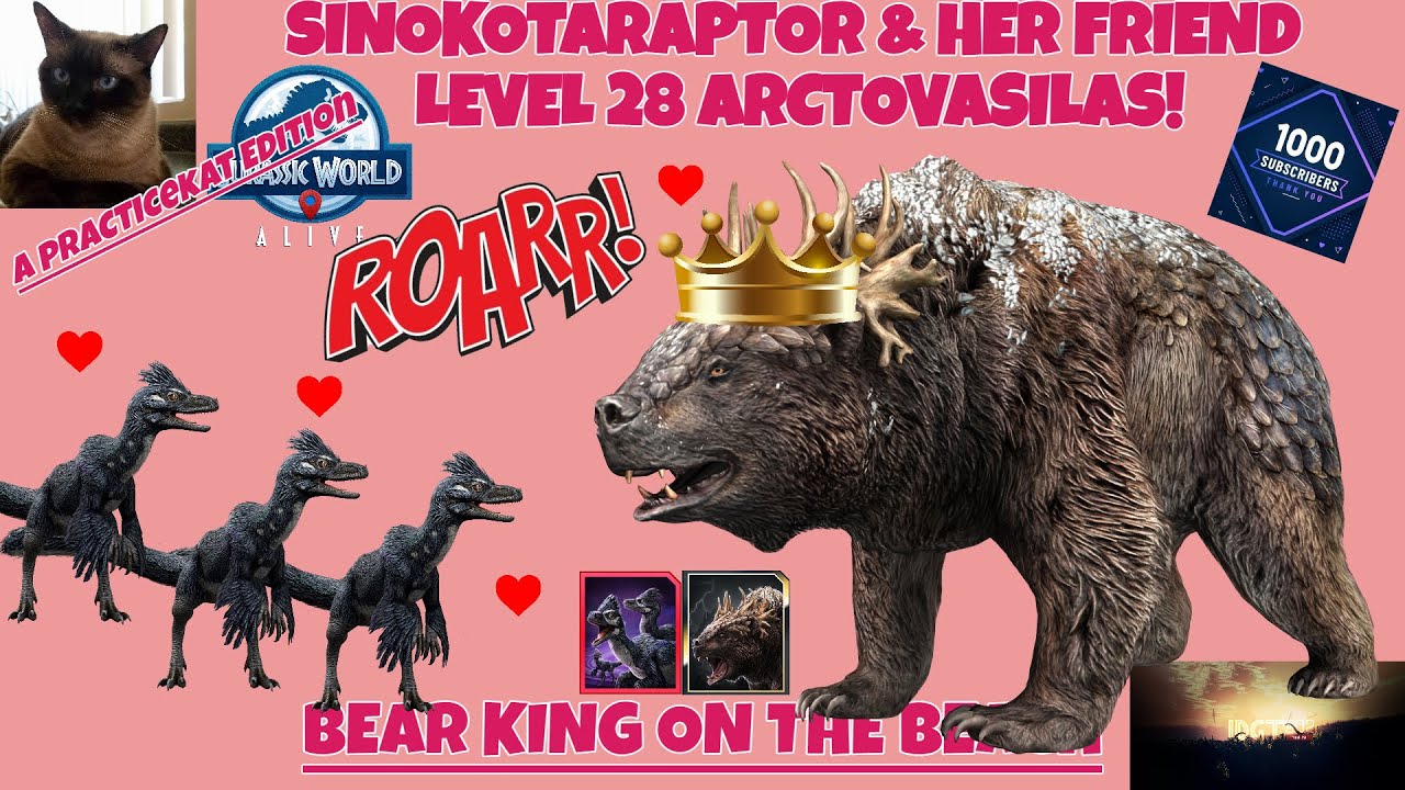 LEVEL 30 SINOKOTARAPTOR & HER FRIEND, LEVEL 28 ARCTOVASILAS (Jurassic ...