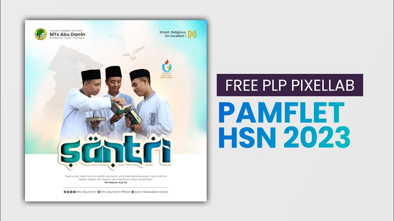 PAMFLET HARI SANTRI 2023 DARI APLIKASI PIXELLAB I FREE PLP - YouTube