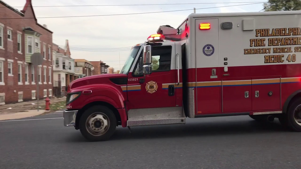 PHILADELPHIA FIRE DEPARTMENT MEDIC 40 RESPONDING IN WEST PHILLY ...
