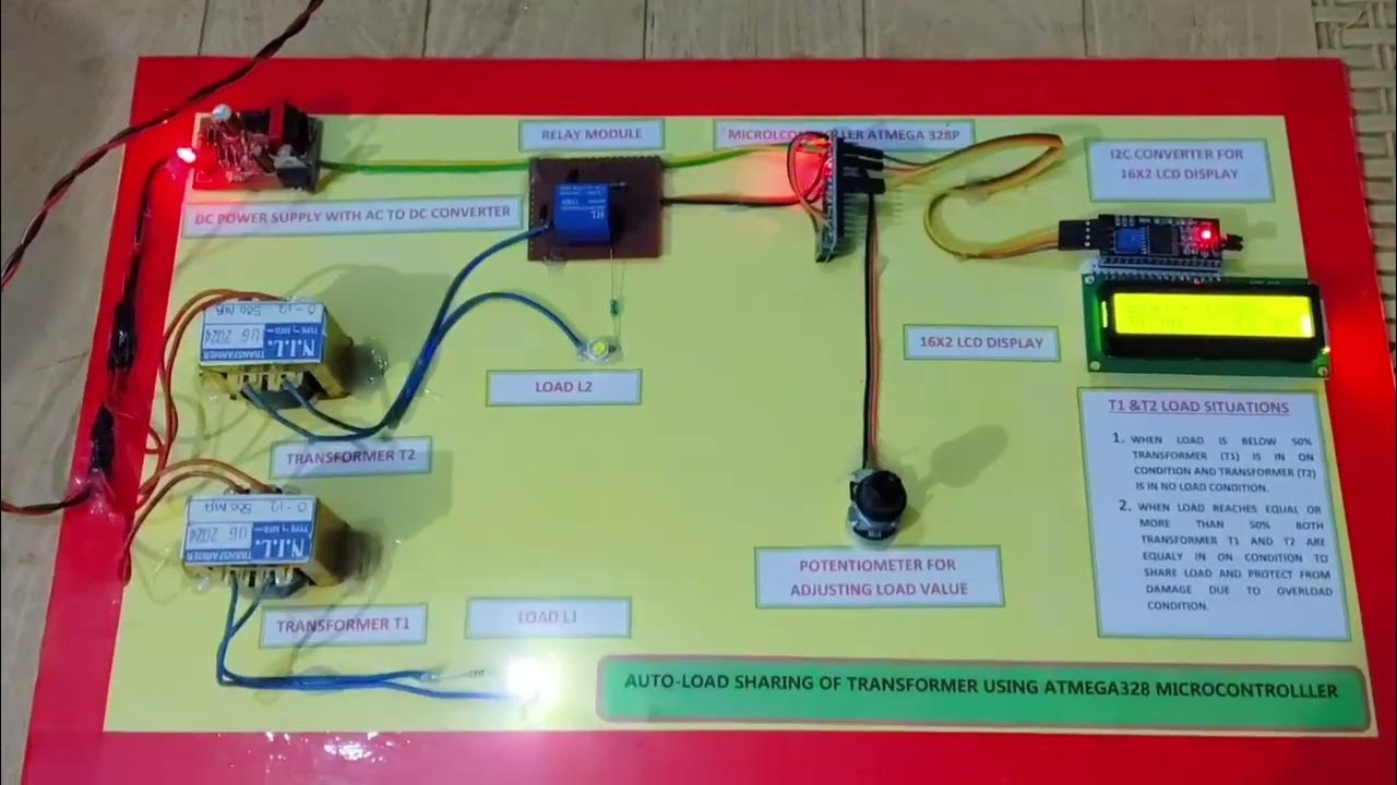 transformer protection using microcontroller atmega 328p auto load sharing - YouTube