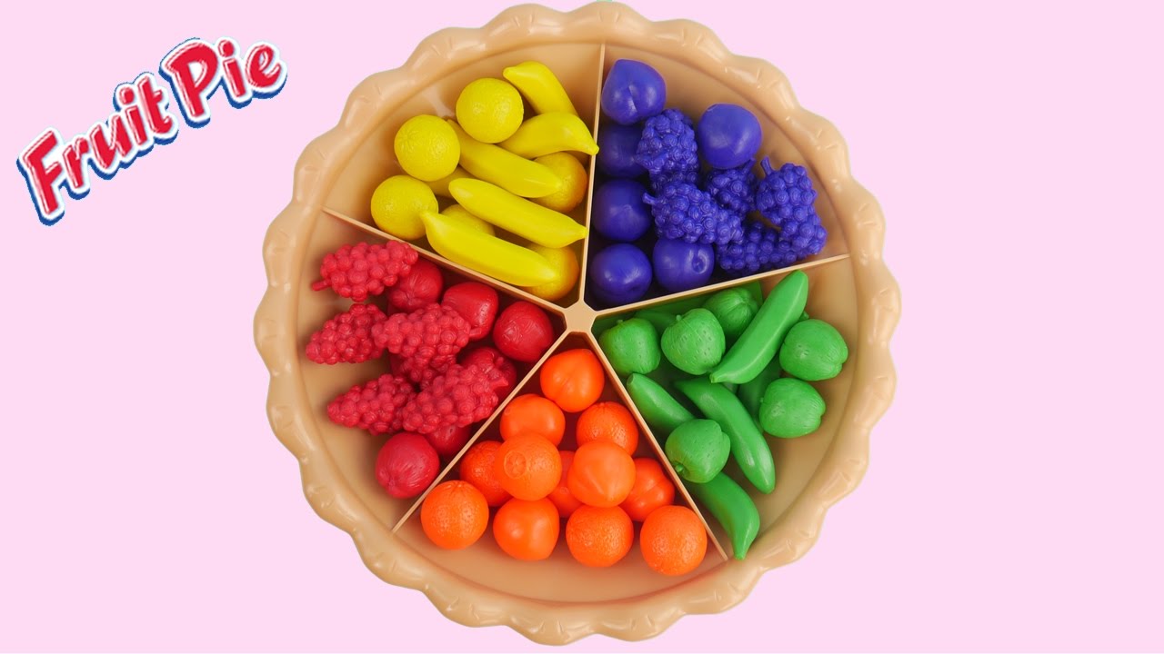 Learn colors with sorting fruit pie - YouTube