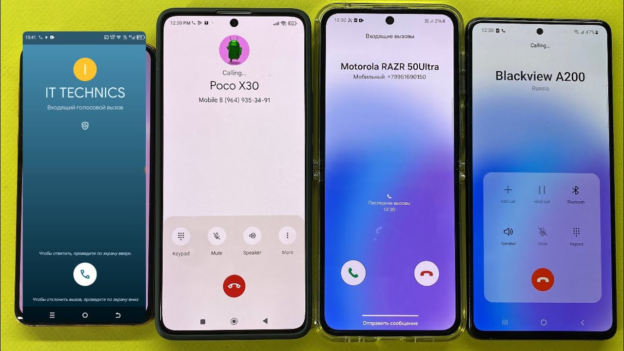 4 phone Incoming Call Samsung S10E vs Poco X6 vs Z Flip5 vs Galaxy ...