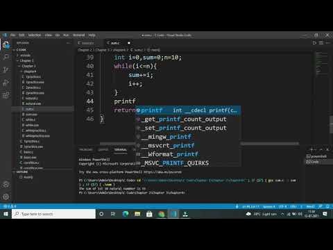 Sum of natural number using for loop and while loop | C language ...
