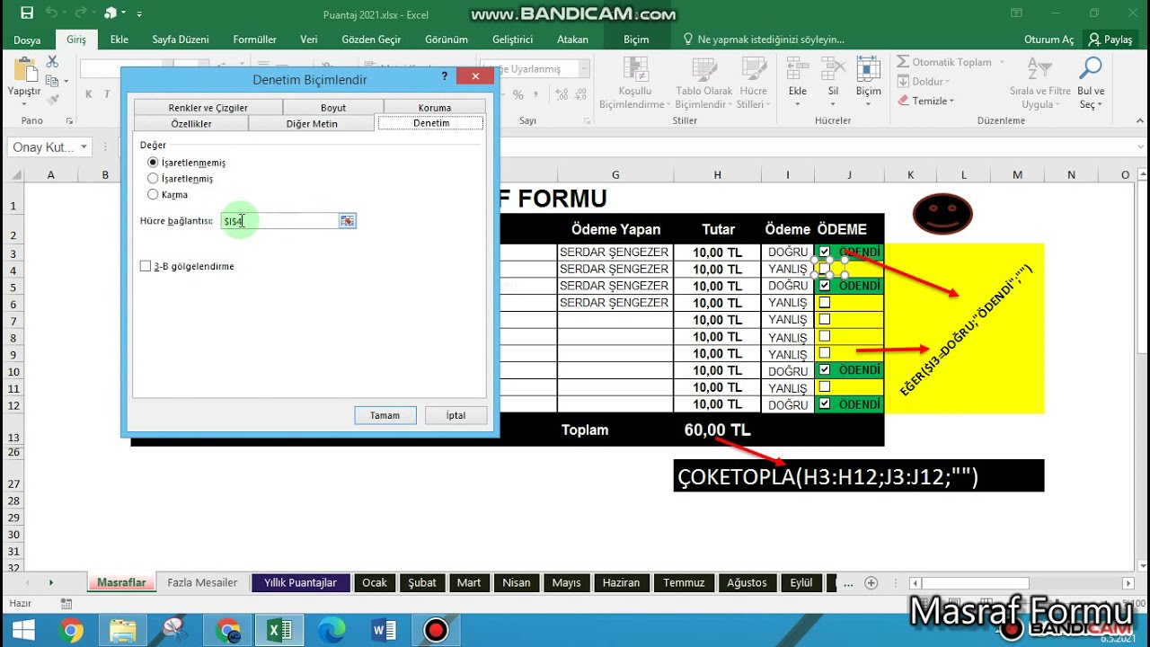 Excelde Basit Masraf Formu - YouTube