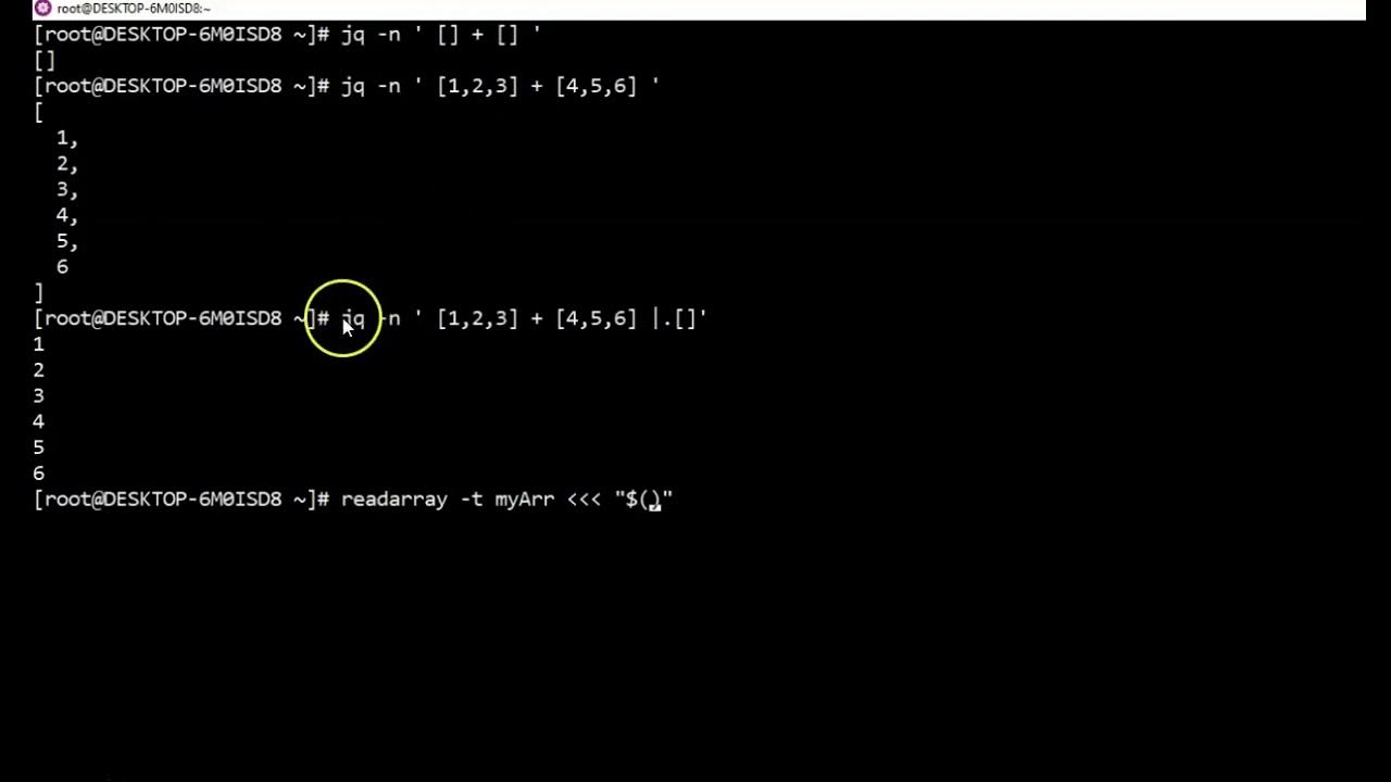 Jq Command Tutorials Video 33 Creating Bash Arrays Using Json Arrays By Narendrap Youtube