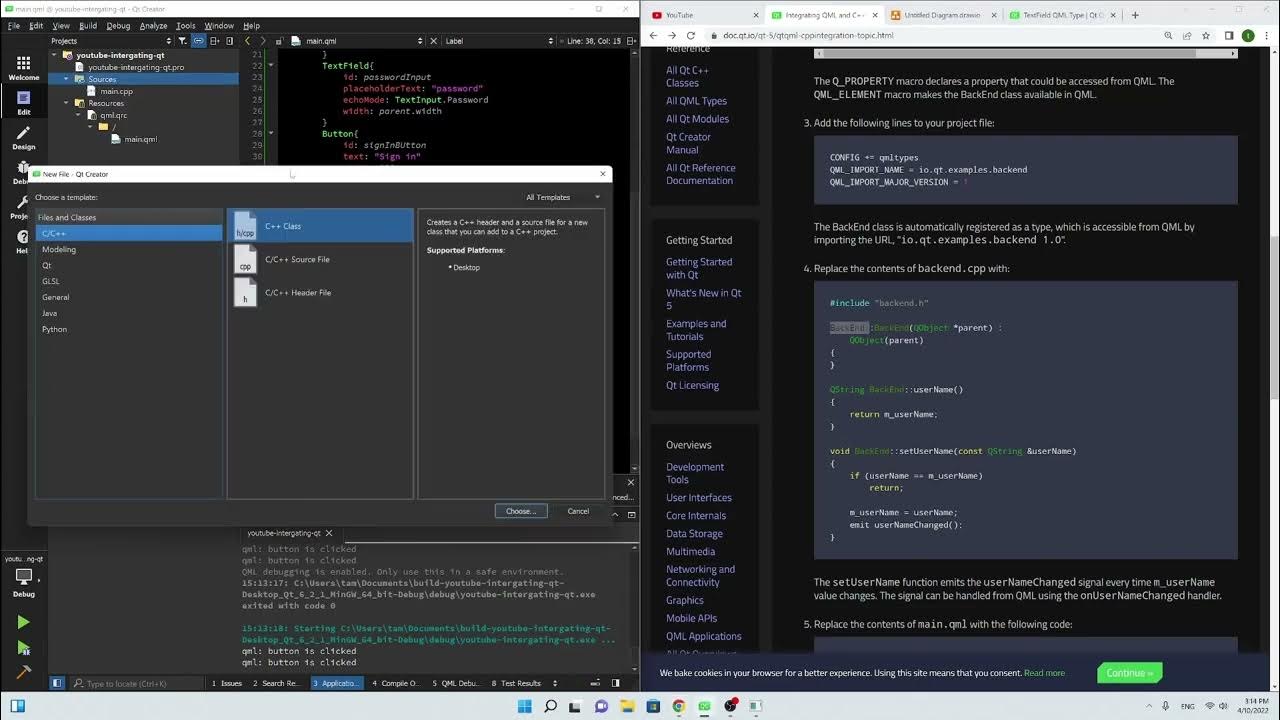 Qt/QML C++ - Tương tác giữa QML và C++ thông qua QML component được ...