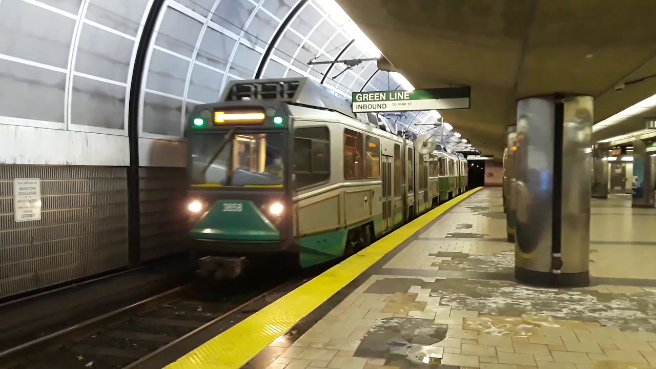 MBTA Green Line Breda Type 8 and Kinki Shayo Type 7 LRV Arriving at ...