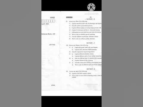 BCA 5TH SEM | SOFTWARE ENGINEERING | QUESTION PAPER APR-2022 ...
