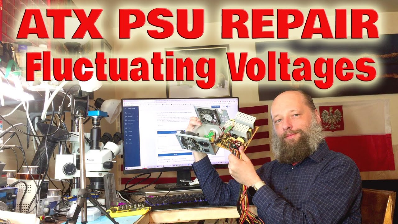 Fluctuating voltages on ATX PSU Repair without any measurements - YouTube